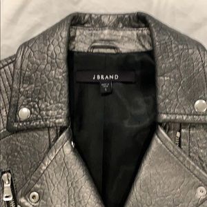 J Brand | Jackets & Coats | Metallic Silvergrey Leather Jacket | Poshmark
